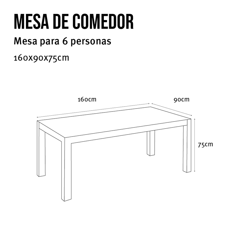 Mesa de comedor 6 personas